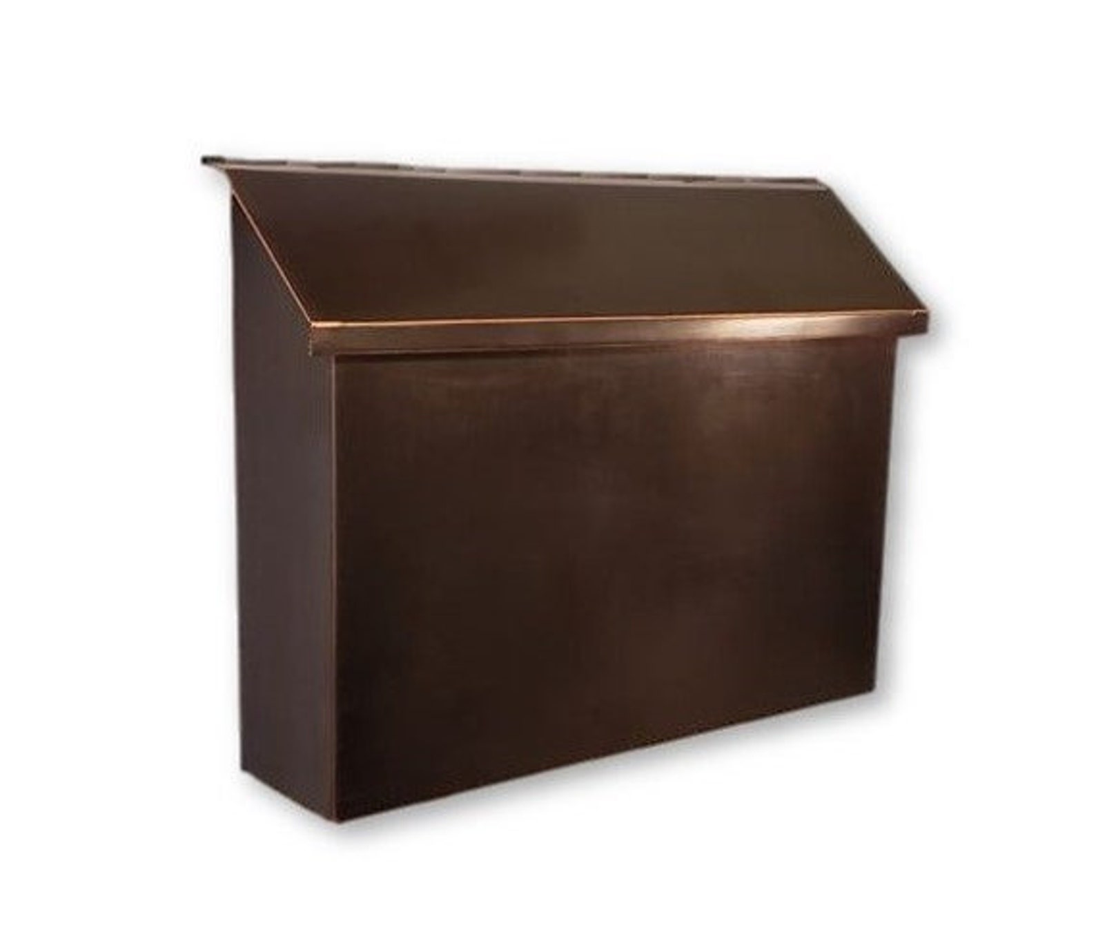 Large Flush Mount Copper Mailbox Wall Mount Mailbox Solid Copper Hand ...