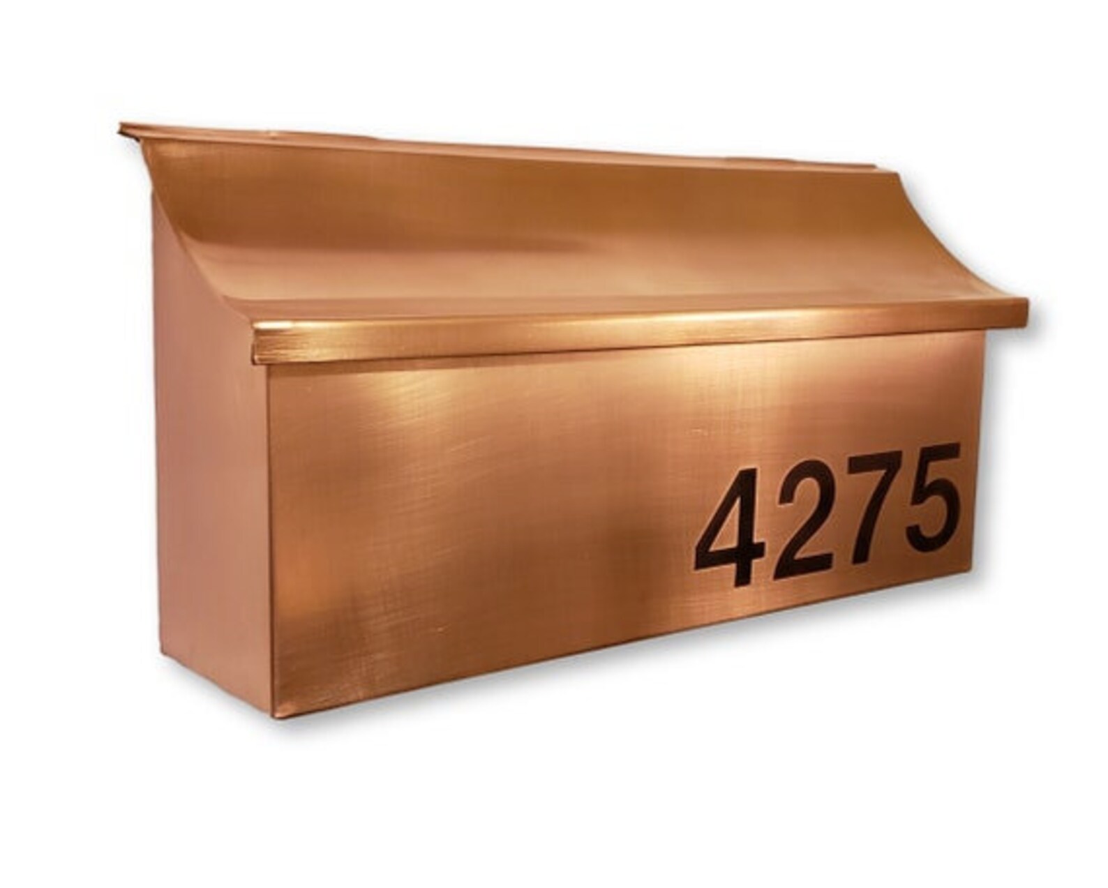 Flash Mount Copper Mailbox Patina Copper Mailbox House Numbers - Etsy