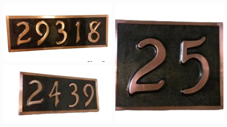 Real Patina Copper Address Plaque House Numbers Copper House - Etsy