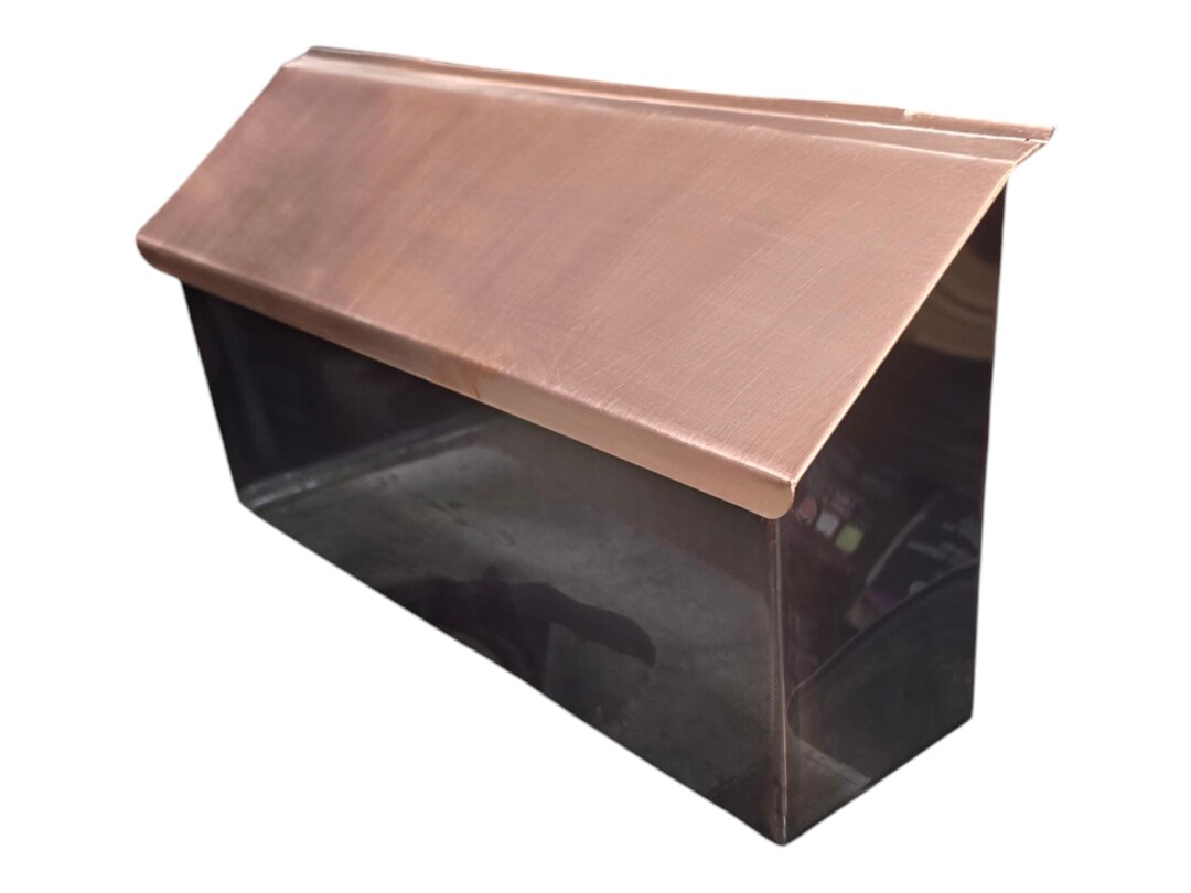 New Copper Design Patina Copper Mailbox With Brushed Copper Lid Solid ...