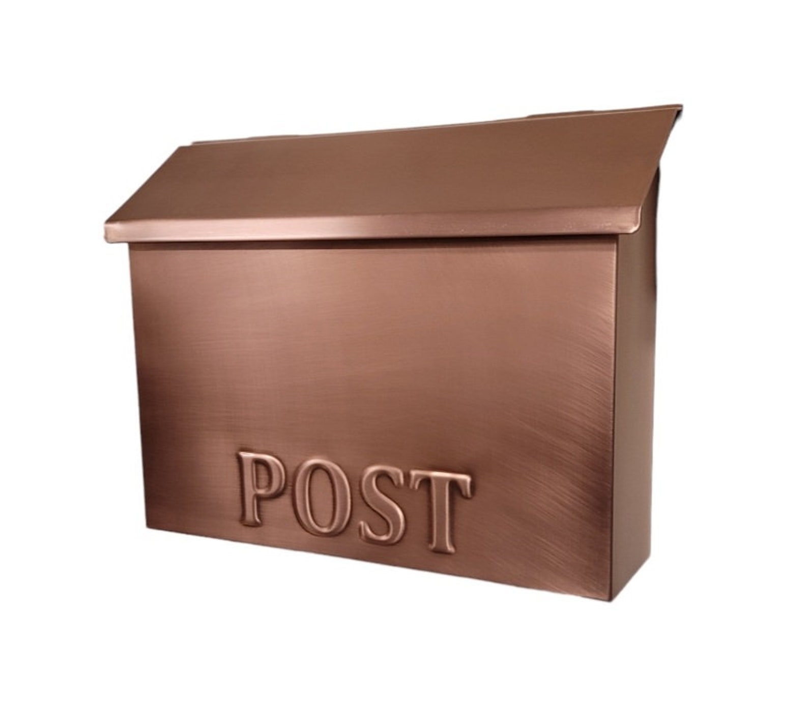 Large Flush Mount Copper Mailbox Wall Mount Mailbox Solid Copper Hand ...