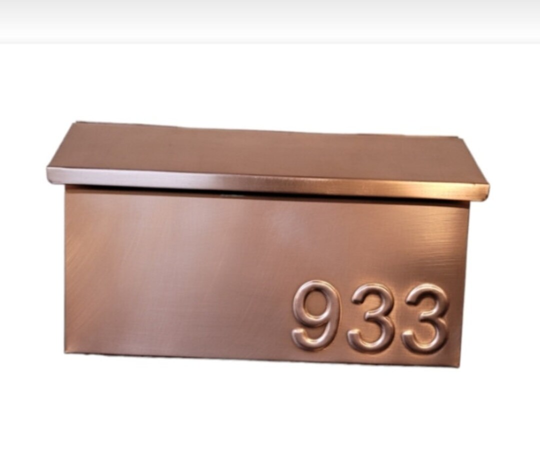 Embossed Numbers,new Copper Mailbox,wall Mount - Etsy