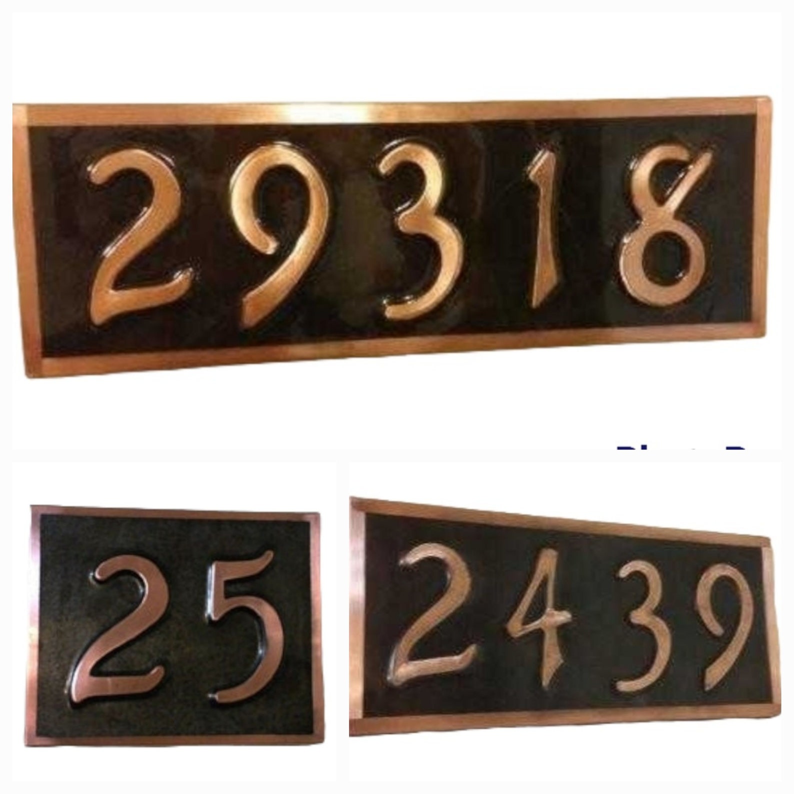 Real Patina Copper Address Plaque House Numbers Copper House - Etsy