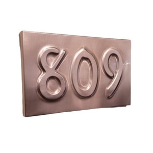 Real Brushed Unlacquered Copper Address Plaque, House Numbers, Copper ...
