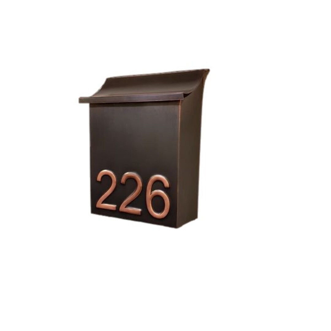 Flush Mount Patina Copper Mailbox With House Numbers - Etsy