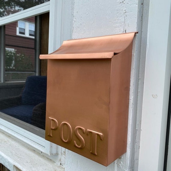 Flush Mount Copper Mailbox With Embossed Word post - Etsy