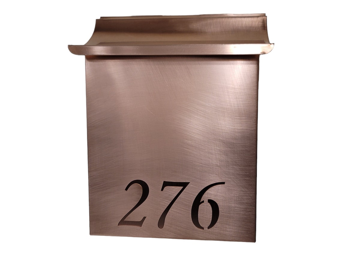Flush Mount Copper Mailbox With House Numbers - Etsy