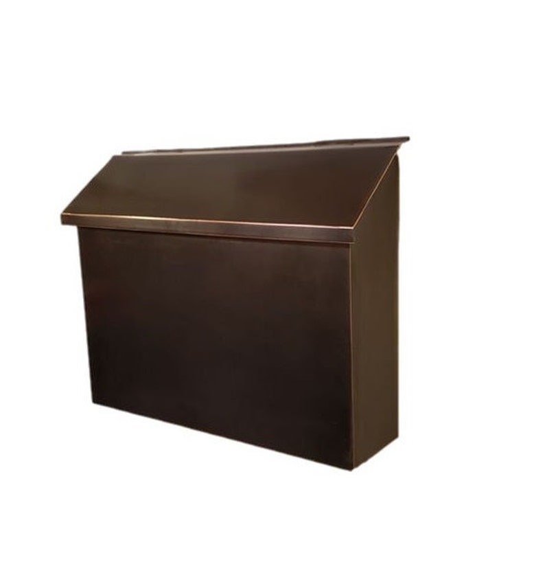 Large Flush Mount Copper Mailbox Wall Mount Mailbox Solid Copper Hand ...