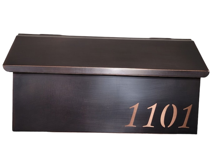 Large Flush Mount Copper Mailbox Wall Mount Mailbox Solid Copper Hand ...