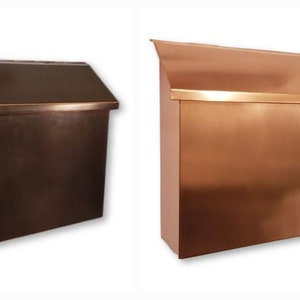 Large Flush Mount Copper Mailbox Wall Mount Mailbox Solid Copper Hand ...