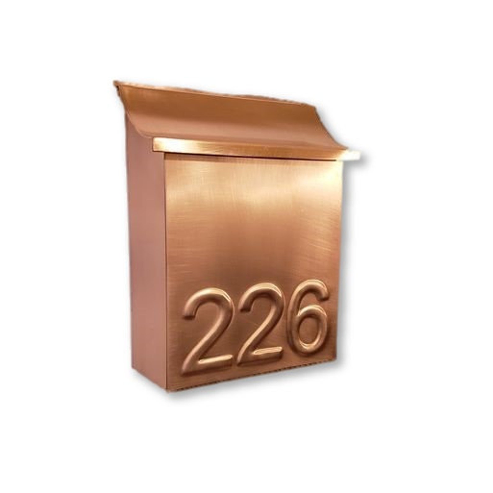 Flush Mount Copper Mailbox With House Numbers - Etsy