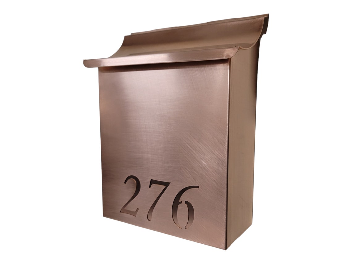 Flush Mount Copper Mailbox With House Numbers - Etsy