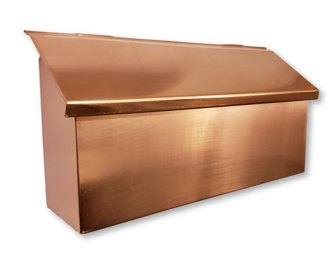 Wall Mount Copper Mailbox Solid Copper Mailbox Brushed Copper Mailbox ...