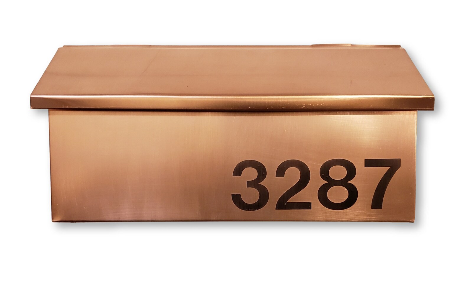 Wall Mount Copper Mailbox Patina Copper Mailbox House Numbers - Etsy