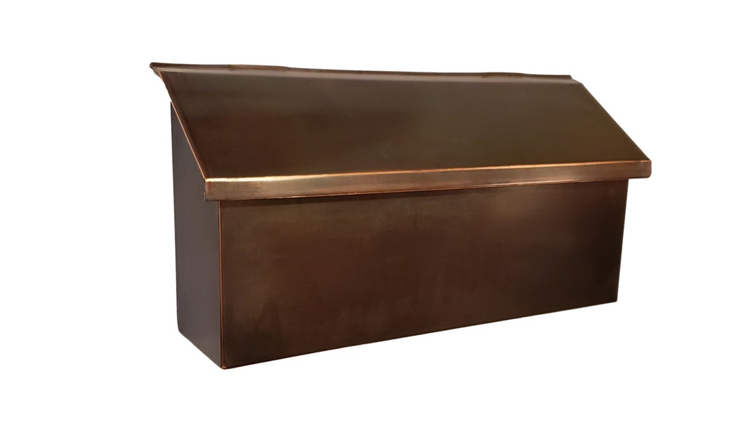 Wall Mount Copper Mailbox Patina Copper Mailbox House Numbers - Etsy