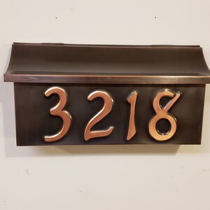Patina Copper Mailbox With Embossed House Numbers - Etsy