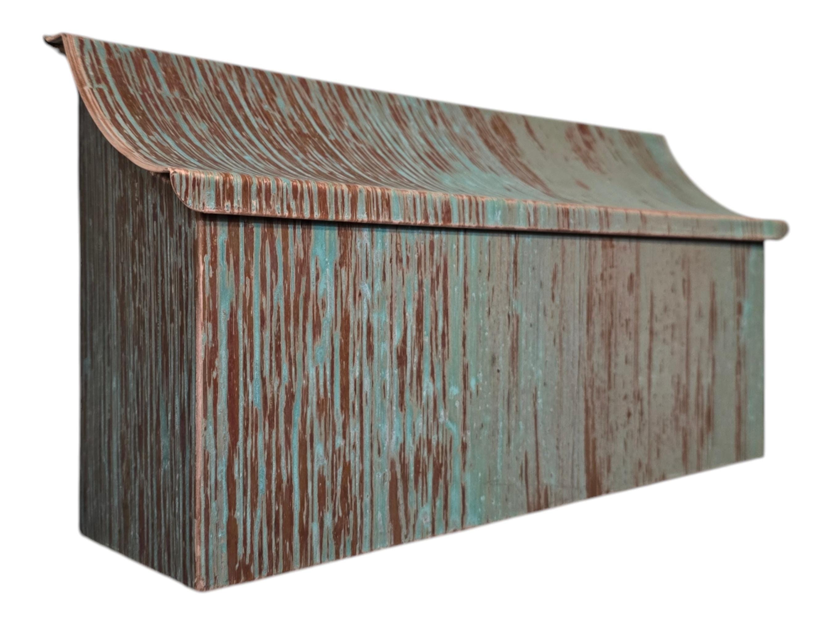 Flash Mount Copper Mailbox Patina Copper Mailbox House Numbers Solid ...