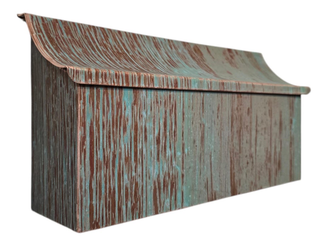 FLUSH MOUNT Green Patina Copper Mailbox - Etsy