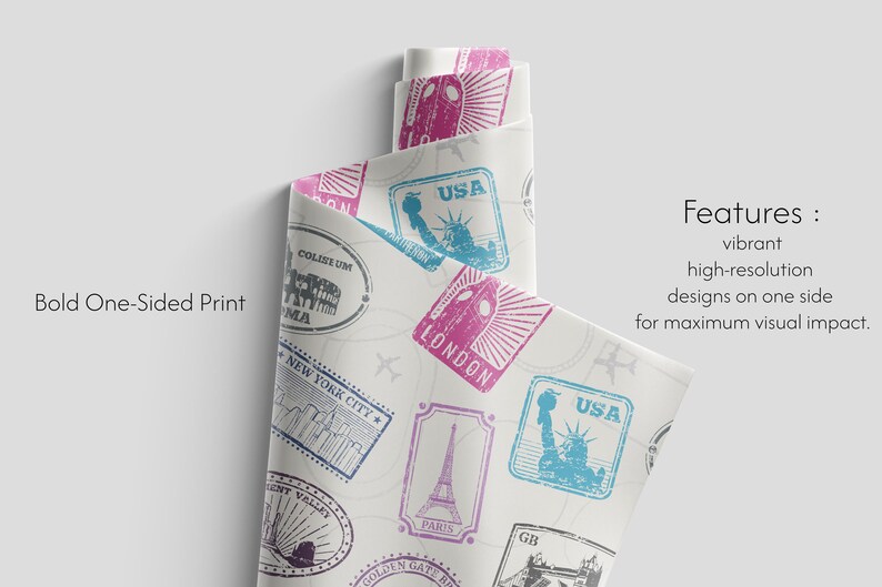 Travel Postcard Wrapping Paper, Wrap - Etsy