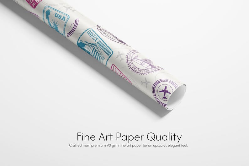 Travel Postcard Wrapping Paper, Wrap - Etsy