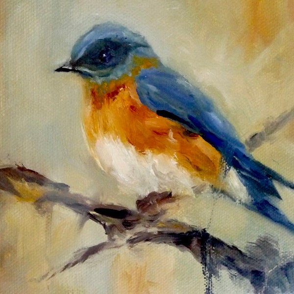 Blue Bird Painting - Etsy
