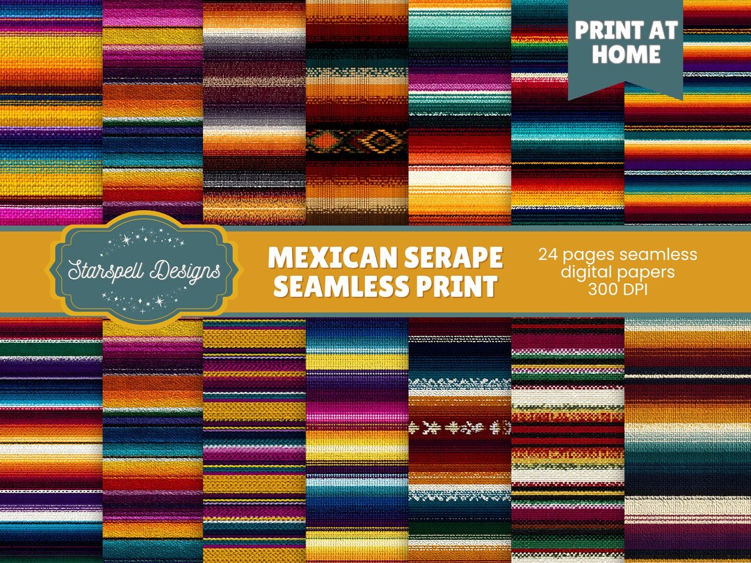 Mexican Serape Seamless Papers | 24 Colorful Woven Textile-inspired ...