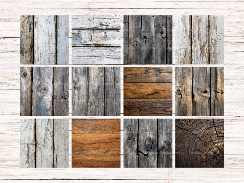 Farmhouse Wood Grain Textures Digital Papers | 36 Wood Backgrounds for ...