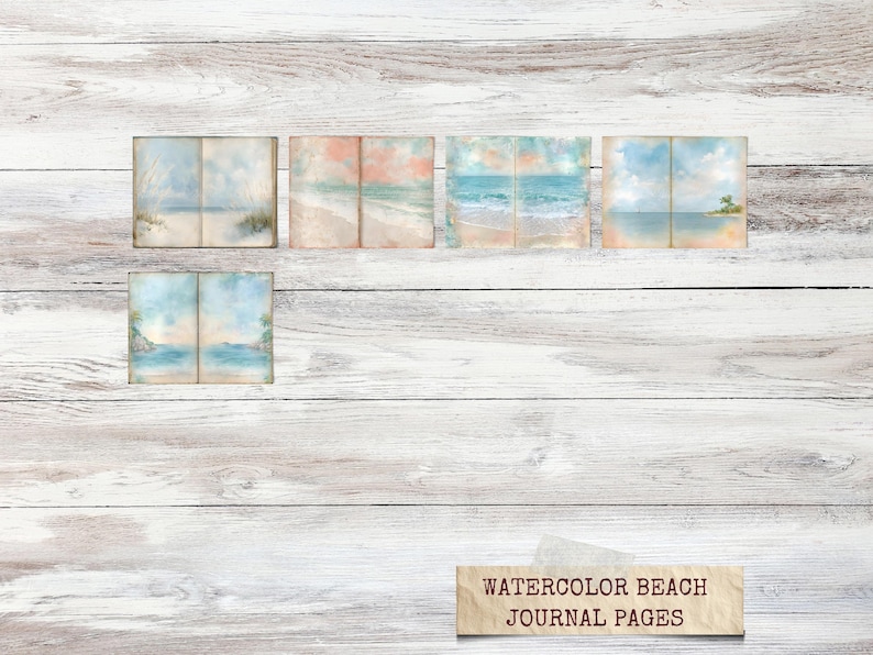 Watercolor Beach Junk Journal Pages: Coastal Ephemera (digital Download ...