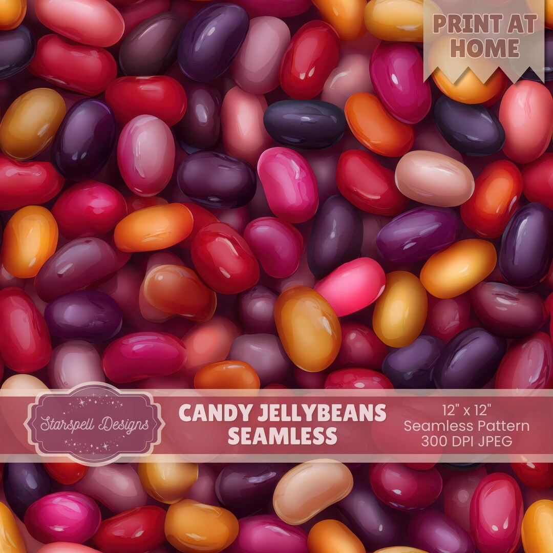 Jelly Beans Candy Seamless Pattern | Colorful Sweet Treat Digital Paper ...