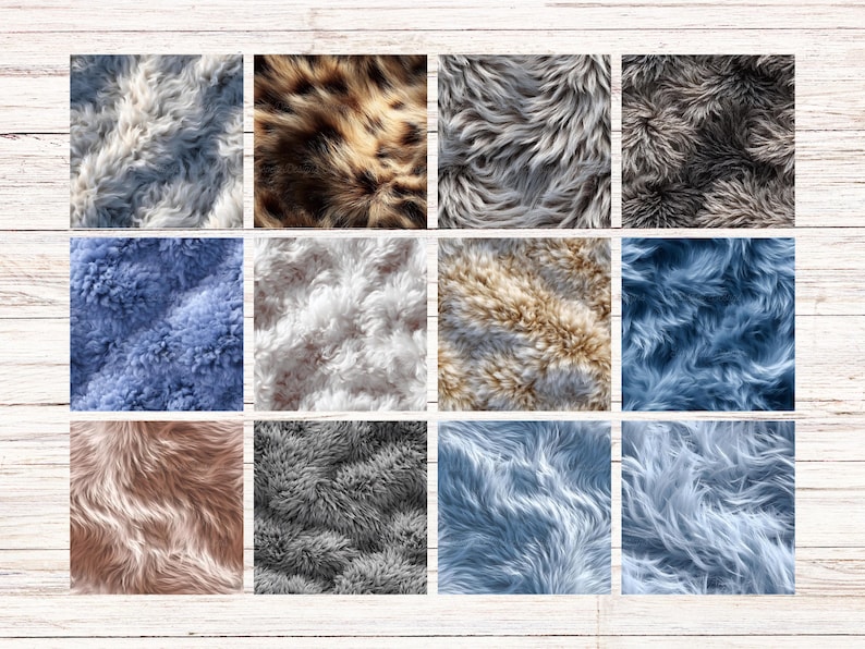 Faux Fur Seamless Textures | 48 Fluffy & Fuzzy Digital Papers for ...