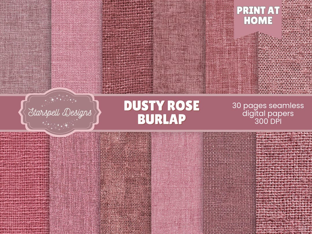Dusty Rose Pink Burlap Seamless Patterns | 30 Rustic Neutral Digital ...