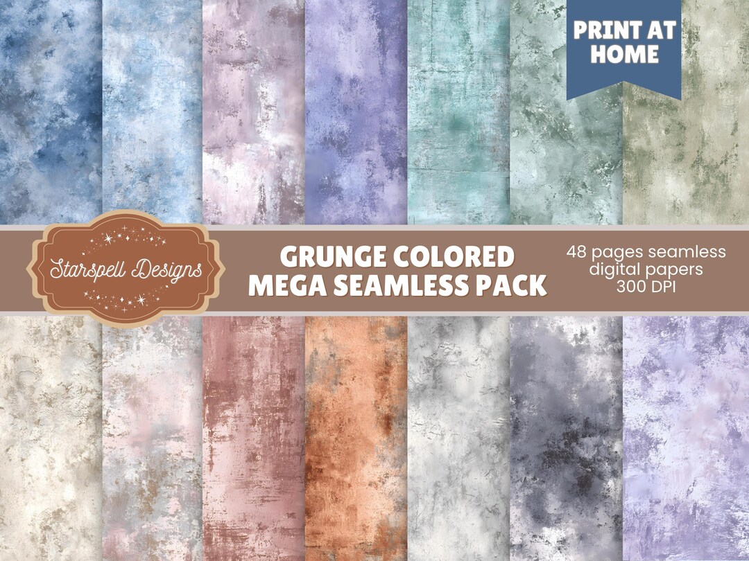 Grunge Paper Seamless Mega Pack | 48 Distressed Texture Digital ...