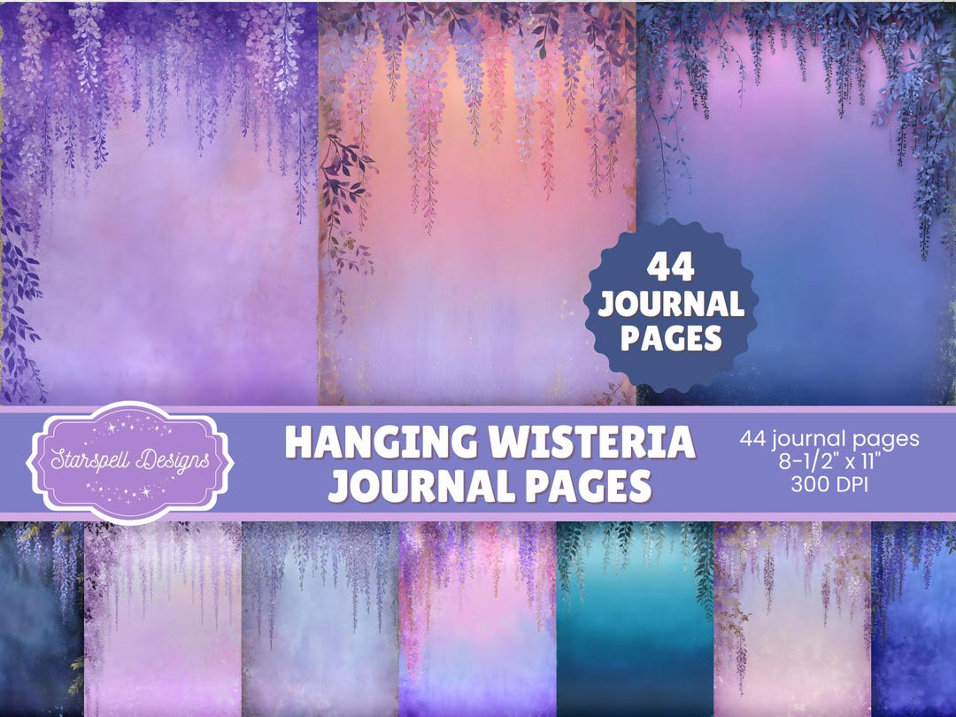 Hanging Wisteria Journal Pages | Floral Printable Ephemera for Junk ...