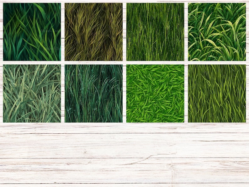 Grass Texture Seamless Patterns | 32 Natural Grassy Green Digital ...