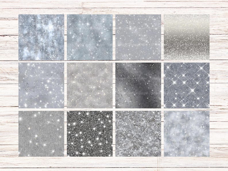 Silver Glitter Seamless Printable Backgrounds | Glittery Digital Paper ...