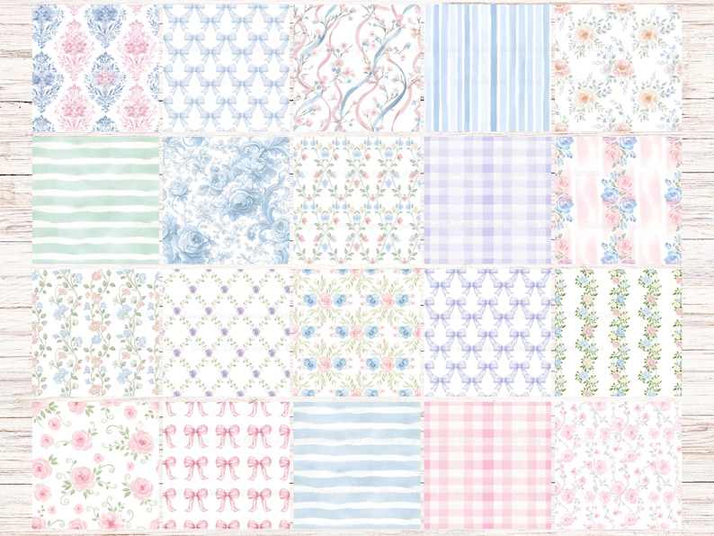 Grandmillenial Floral Digital Paper | Seamless Vintage Florals ...