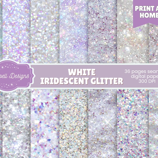Iridescent White Glitter - Etsy