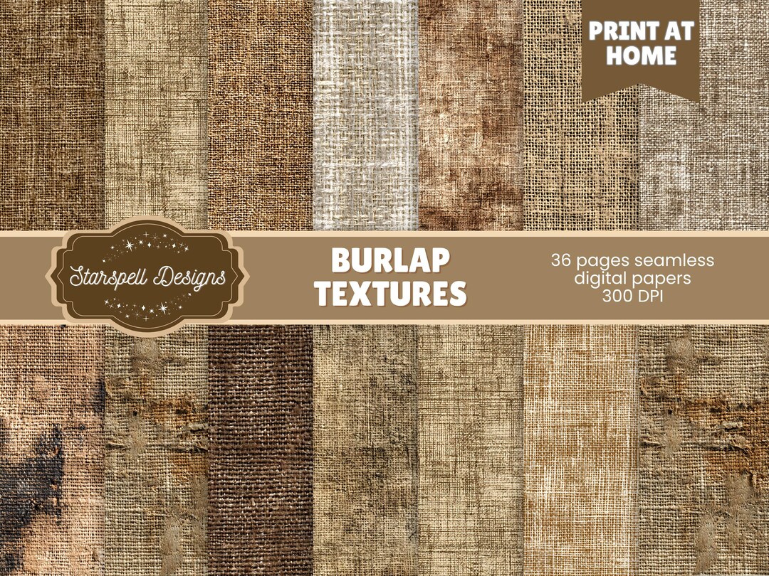 Burlap Texture Seamless Papers for Scrapbooking, Digital Paper Pack ...