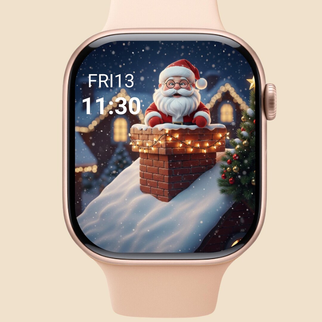Christmas Chimney Santa Watch Face | Festive Apple Watch Wallpaper ...