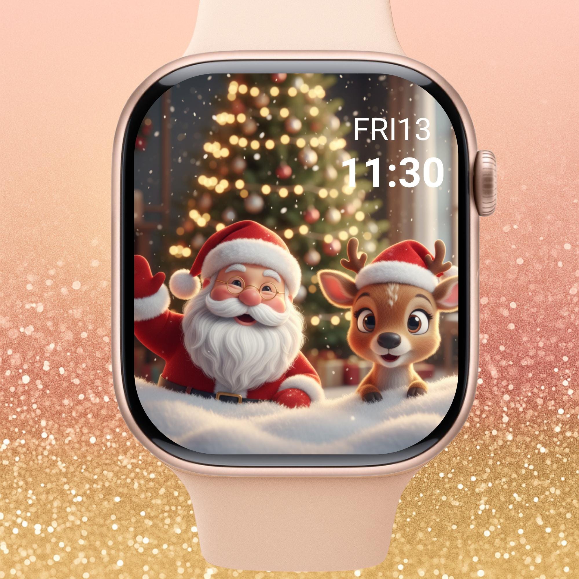 Christmas Santa & Reindeer Watch Face | Festive Holiday Apple Watch ...