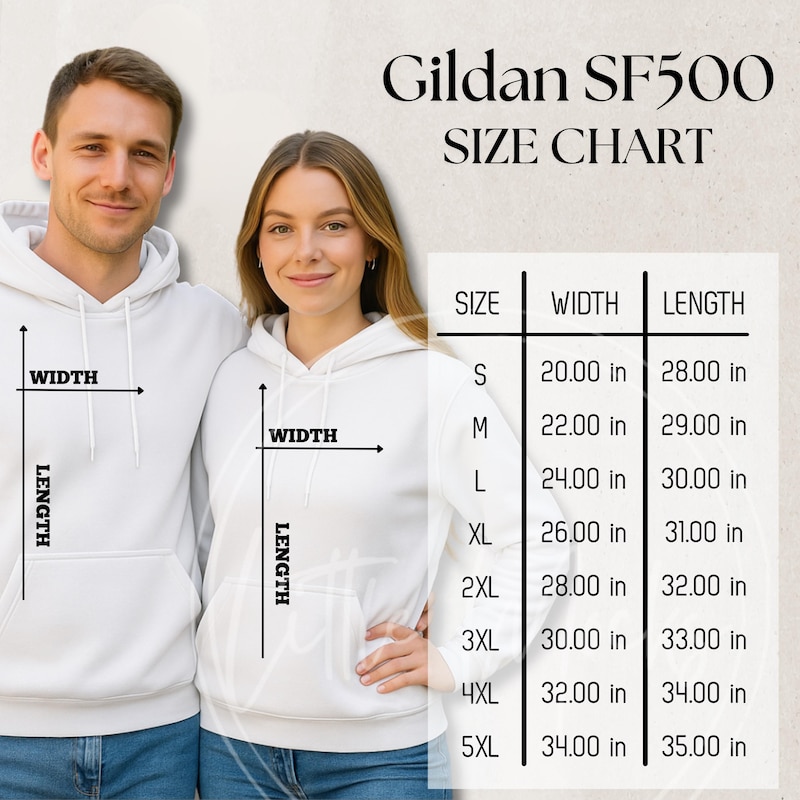 Gildan Sf 500 Size Chart - Etsy