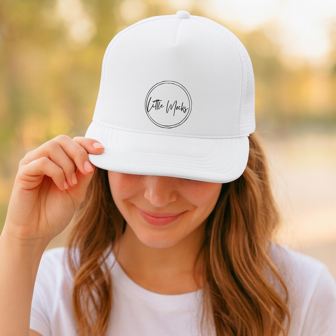 White Otto 39165 Foam Trucker Hat Mockup: Female Dad Cap 39-165 ...