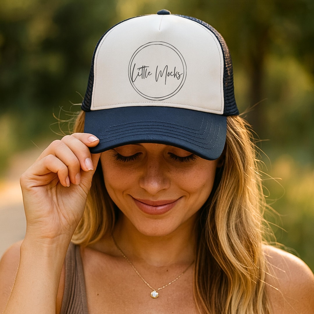 Navy Otto 39165 Trucker Hat Mockup: Female Dad Cap Template 39-165 (JPG ...
