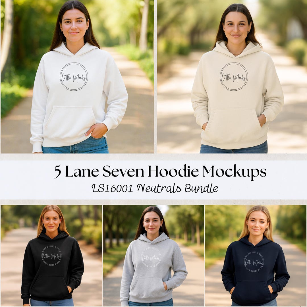 Lane Seven LS16001 Mockup Bundle: Neutral Colors, Unisex Urban Pullover ...