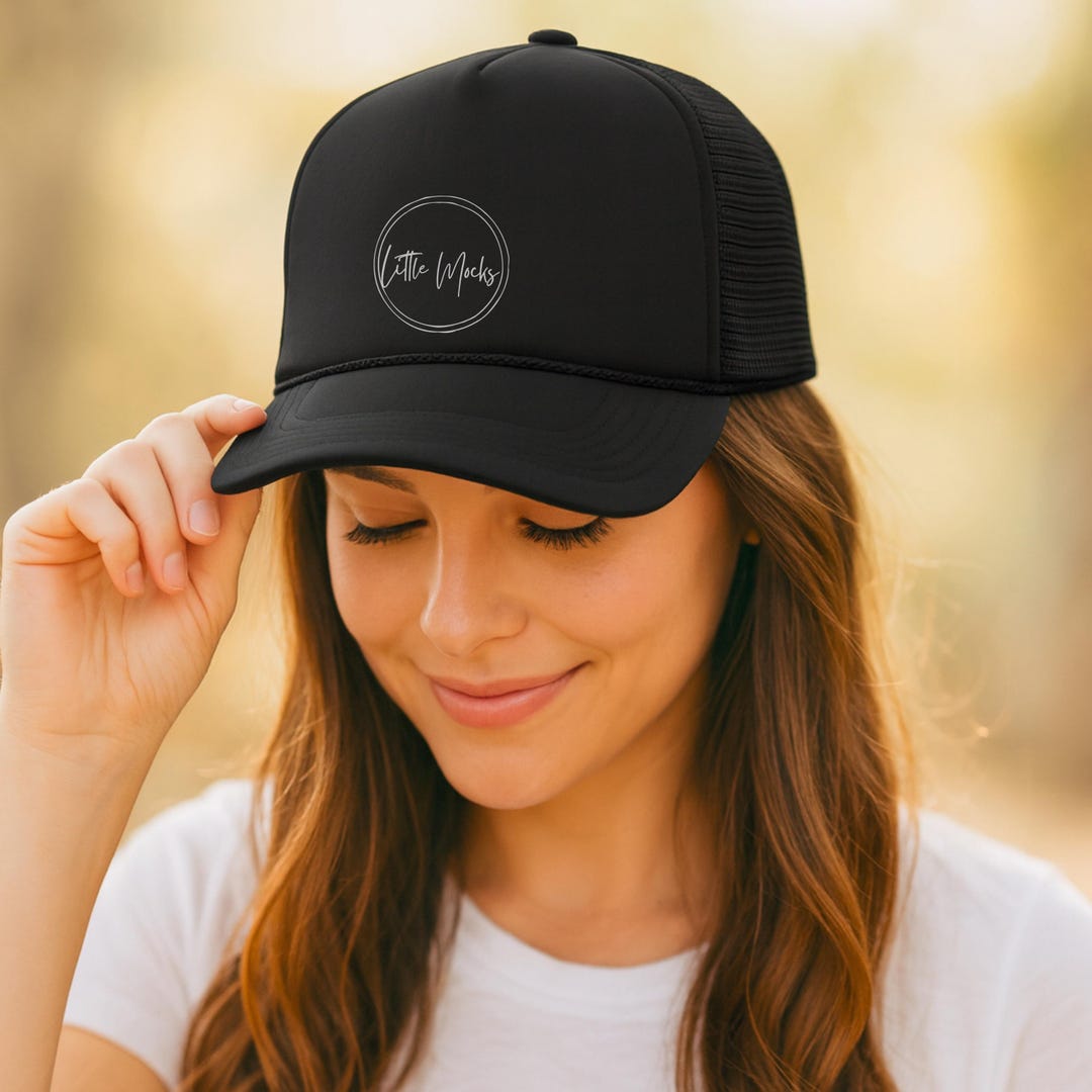 Black Otto 39165 Foam Trucker Hat Mockup: Female Dad Cap 39-165 ...
