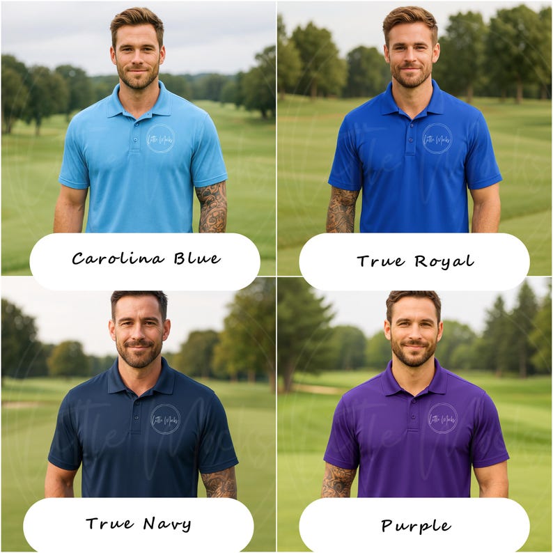 Sport-tek ST550 Men's Polo Mockup Bundle: Mens Golf Shirt, Golf Shirt ...