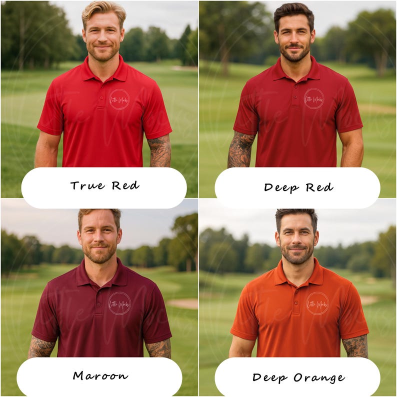 Sport-tek ST550 Men's Polo Mockup Bundle: Mens Golf Shirt, Golf Shirt ...