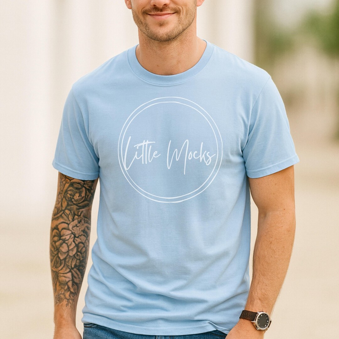 Gildan 64000 Light Blue Mens Mockup, G64000 Torso Tee Mock-up, Trendy ...