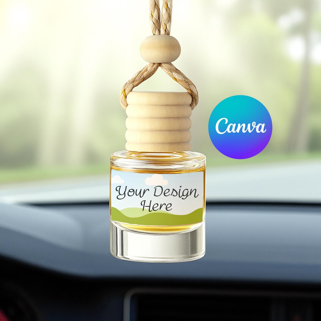 Car Diffuser Mockup: Canva Template, White Label Air Freshener Template ...