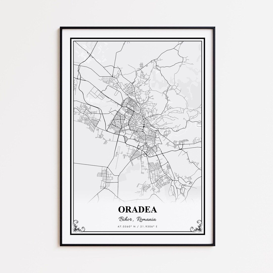 Oradea Map Print, Oradea Bihor Wall Art Poster, Oradea Custom Street ...